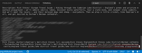 Vscode Internal Terminal Does Not Line Break When The Text Is Long
