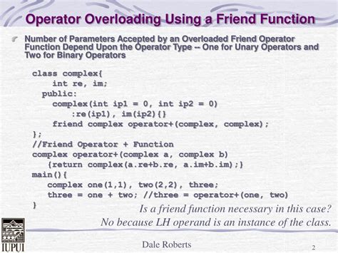 Ppt Operator Overloading Friend Functions And Special Forms Powerpoint