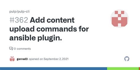 Add Content Upload Commands For Ansible Plugin · Issue 362 · Pulppulp Cli · Github