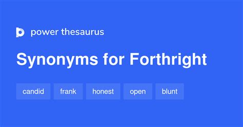 Forthright Synonyms 1 226 Similar Words And Phrases