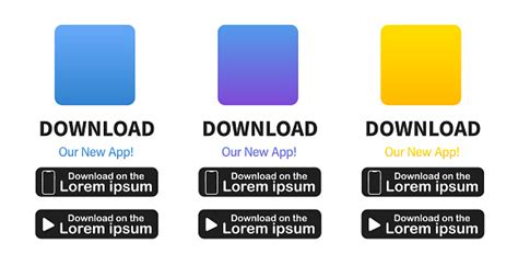 다운로드 페이지용 모바일 앱 스마트 폰용 프로그램 새로운 모바일 앱을 다운로드하세요 다운로드 버튼 모바일 응용 프로그램 배너 페이지 벡터 그림 개념에 대한 스톡 벡터 아트