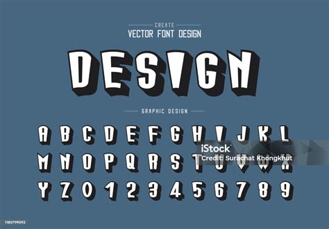 그림자 글꼴 및 만화 알파벳 벡터 키가 큰 서체 문자 및 숫자 디자인 0명에 대한 스톡 벡터 아트 및 기타 이미지 0명 3차원 형태 교육 Istock