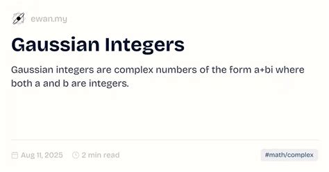 Gaussian Integers
