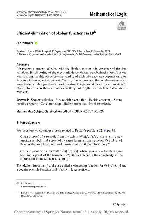efficient elimination of skolem functions in text {lk} text {h
