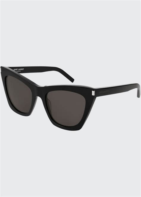 Saint Laurent Kate Cat Eye Acetate Sunglasses Black Bergdorf Goodman