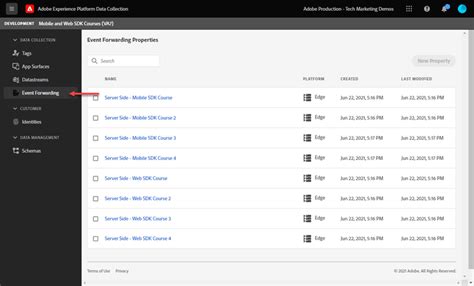 Set Up An Event Forwarding With Platform Web Sdk Data Adobe Data