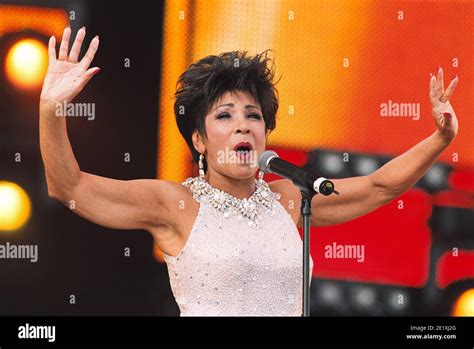 Shirley Bassey On Stage At The Safeway Picnic In The Park 2002 Held In