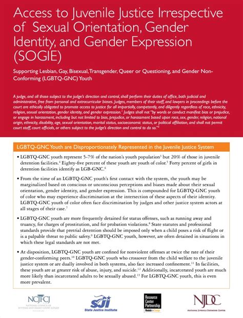Access To Juvenile Justice Irrespective Of Sexual Orientation Gender Identity And Gender