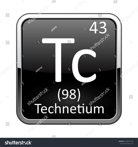 Technetium Symbol Chemical Element Periodic Table Stock Vector Royalty