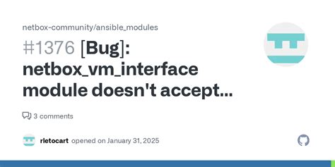 Bug Netboxvminterface Module Doesnt Accept Macaddress Anymore · Issue 1376 · Netbox