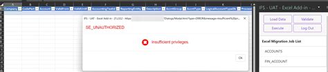 Data Migration Error Seunauthorized Insufficient Privileges Ifs