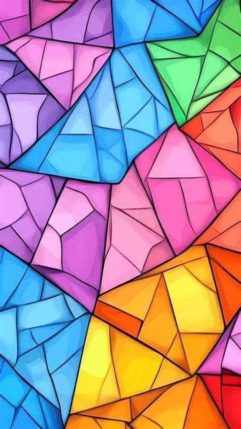 A Vibrant Abstract Mosaic Of Colorful Geometric Shapes Creating A Visually Stimulating Design