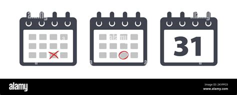 Calendar Appointment Date Symbol And Schedule Vector Icon Illustration Set Stock Vector Image
