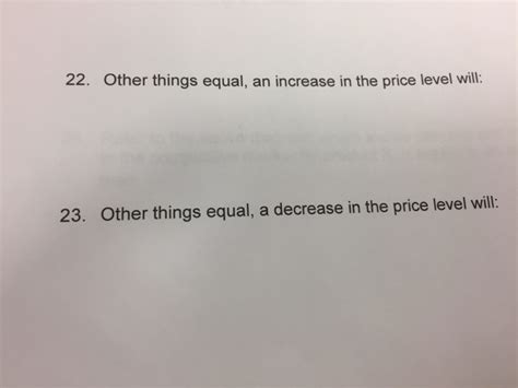Solved 22 Other Things Equal An Increase In The Price