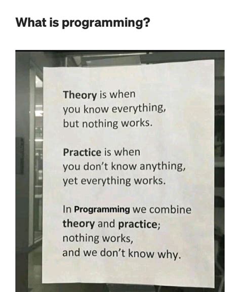 Raman Jain On Linkedin Programming Programmingjokes Theory Practice Jokeoftheday