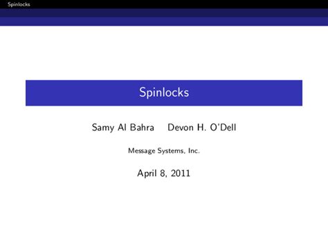Spinlocks Speaker Deck