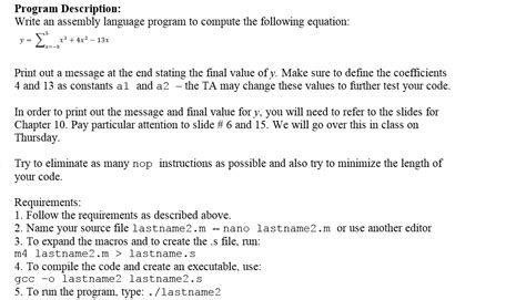 Write An Assembly Language Program To Compute The
