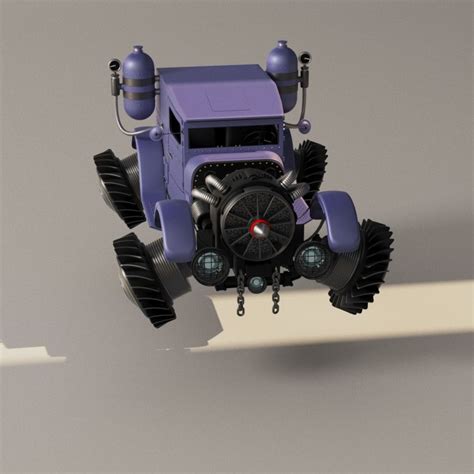 레트로 자동차 사이버 펑크 3d 모델 10 Max Fbx Obj Free3d