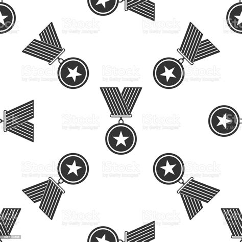 흰색 바탕에 스타 아이콘 원활한 패턴 메달 승자가 성과 기호 수상 메달입니다 평면 디자인입니다 벡터 일러스트 레이 션 1위에 대한 스톡 벡터 아트 및 기타 이미지 Istock