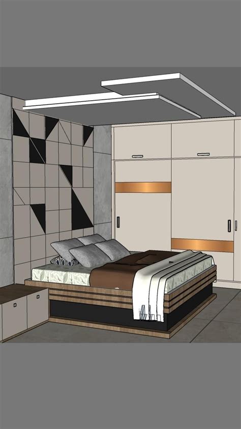 Elegant Bedback Wall Design Plan And Elevation Dwg File Artofit