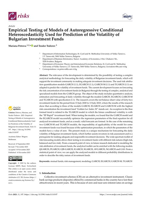 Pdf Empirical Testing Of Models Of Autoregressive Conditional Heteroscedasticity Used For