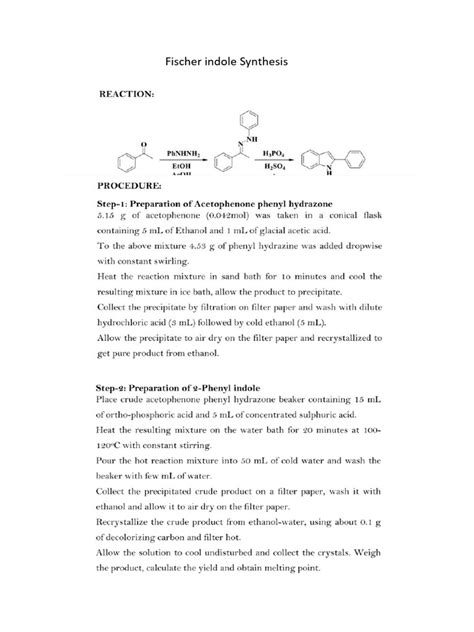 Fischer Indole Synthesis Pdf
