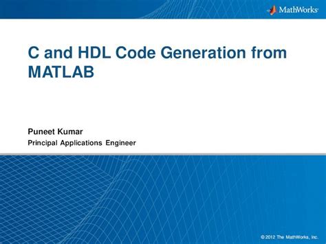 Pdf C And Hdl Code Generation From Matlab Dokumentips