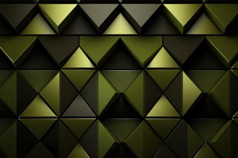 Premium Photo Symmetric Olive And Black Triangle Background Pattern