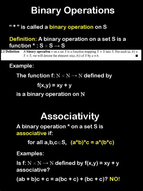 Binary Operations L2 Ppt Group Mathematics Integer