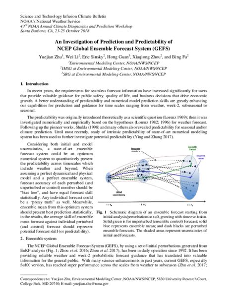 pdf an investigation of prediction and predictability of ncep global