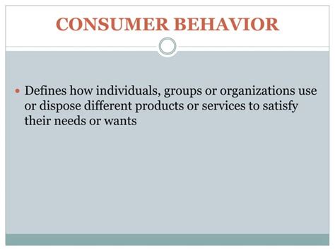 Models Of Consumer Behavior Pptx