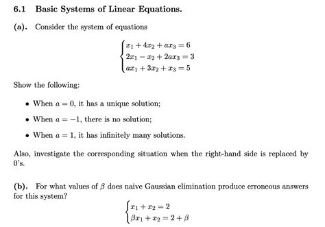 Solved Basic Systems Of Linear Equations A Consider Chegg