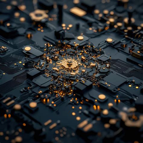 Exploring The Intricacies Of Computer Circuits A Close Up View Of Technology And Timekeeping