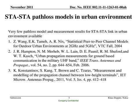 Pathloss Model Considerations For Ah Ppt Download