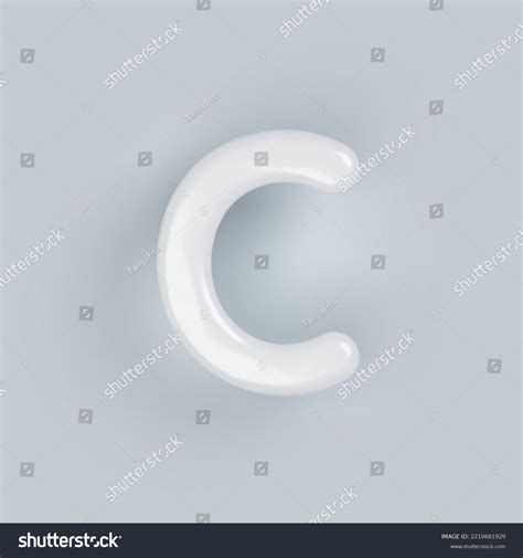 3d White Plastic Uppercase Letter C Stock Vector Royalty Free