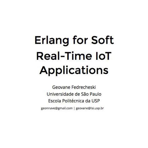 Copy Of Erlang Built In Techniques For Building Soft Real Time Applications