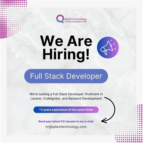 Hiring Hiring Hiring Fullstackdeveloper Qdexi Technology