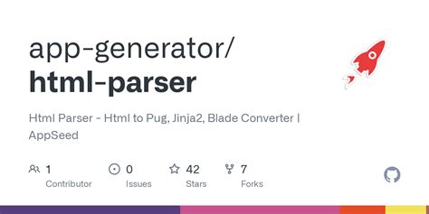 GitHub App Generator Html Parser Html Parser Html To Pug Jinja2