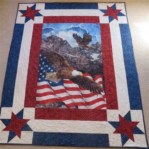 Pin By Linda Beck On Panel Quilts Quilts Eagle Quilt Patriotic Quilts