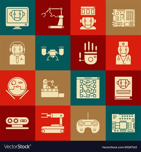 Set Printed Circuit Board Pcb User Manual Robot Vector Image
