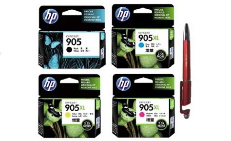 HP 905 BK/ 905 XL C/Y/M set of 4 with ITGLOBAL Brand 3 in 1 Ballpoint ...