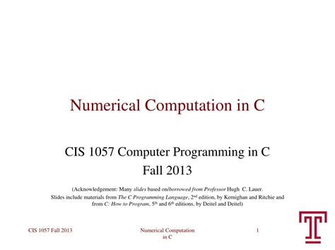 Ppt Numerical Computation In C Powerpoint Presentation Free Download