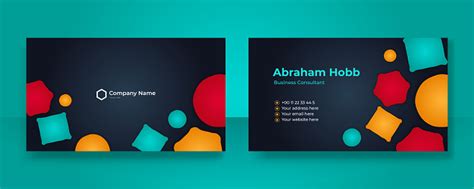 현대 창조적이고 깨끗한 다채로운 명함 디자인 템플릿 트렌디 한 단순한 추상 기하학적 세련된 웨이브 라인이있는 고급 우아한 명함 디자인 배경 벡터 일러스트 레이 션 0명에