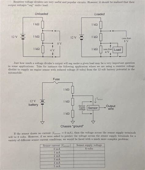 Solved Resistive Voltage Dividers Are Very Useful And