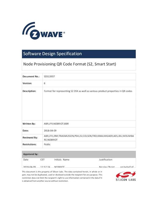 Pdf Software Design Specification Silicon Labs · The Z Wave Qr Code Format Is An Improved