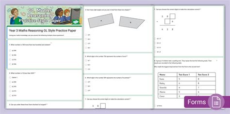 Year 3 Maths Reasoning Gl Style Practice Paper Twinkl