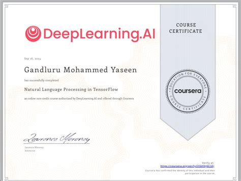 Completed Tensorflow Course With Deeplearningai Yaseen Gandluru