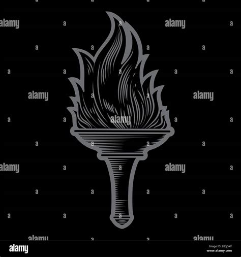 Flaming Torch Torch Fire Vector Logo Design Stock Vector Image And Art Alamy
