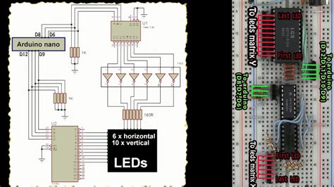 Led Matrix Control Vertical And Horizontal Leds And Multiplexing