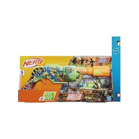 Hasbro Nerf Zombie Driller Dart Blaster 16 Nerf Elite Darts Rotating 5 Dart Cylinder